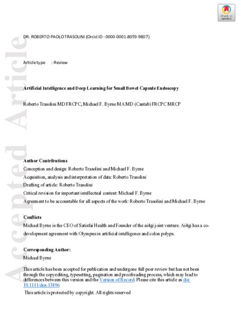 Pdf Artificial Intelligence And Deep Learning For Small Bowel Capsule Endoscopy