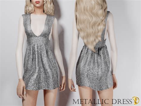 The Sims Resource PATREON Early Access Metallic Minidress
