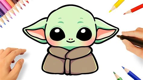 CÓMO DIBUJAR a BEBÉ YODA KAWAII GROGU BABY YODA YouTube