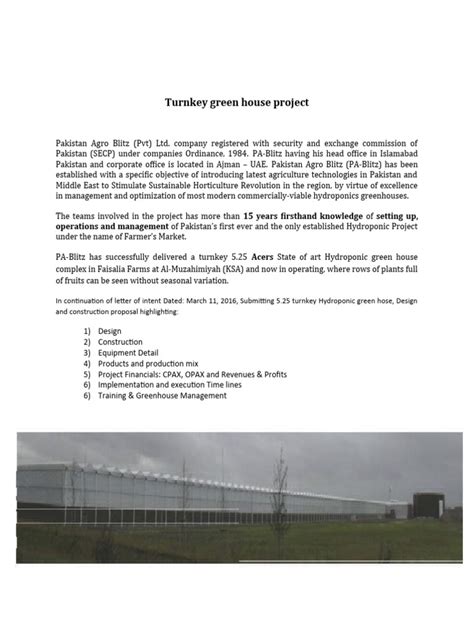 Green House Project Proposal Download Free Pdf Greenhouse Agriculture