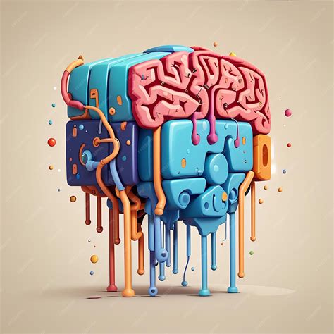 Premium Photo Brain Cube Melted Cartoon Vector Icon Illustration