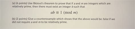 Solved a 6 points Use Bézout s theorem to prove that if Chegg