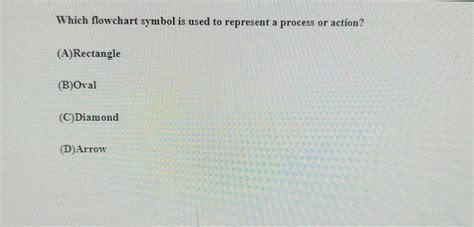 Solved Which Flowchart Symbol Is Used To Represent A Process Chegg Com