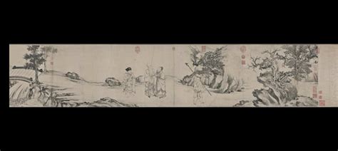 白莲社图卷 宋 张激摹李公麟莲社图 纸本墨笔 65500X1834像素 红叶山古籍文库