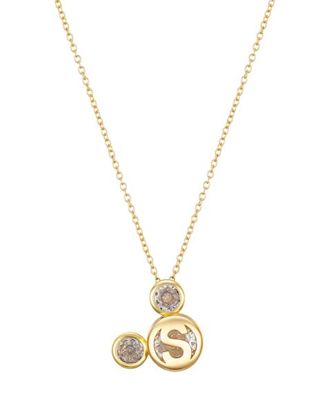 Disney Cubic Zirconia Mickey Mouse Dream Initial Pendant Necklace In