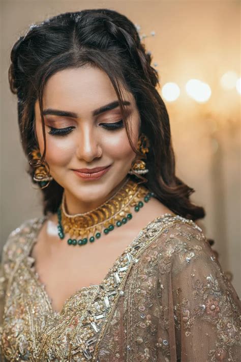 Bronzed Makeup Look For Engagement In Lehenga Engagement Look For