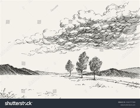 Tree Outline Land Sky Images Stock Photos Vectors Shutterstock