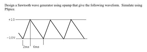 Solved Design A Sawtooth Wave Generator Using An Op Amp That Gives The