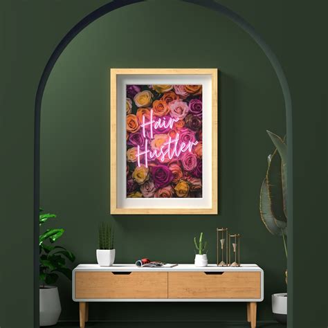 Neon Sign Hair Hustler Poster Modern Neon Sign Salon Decor Hair Salon