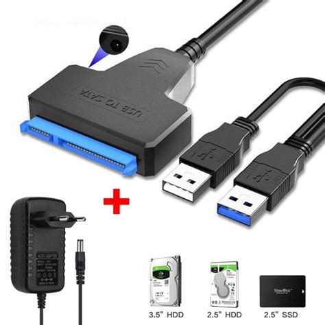 Usb To Sata Cable With V Power Supply For Inch Hard Drive Disk External Connector