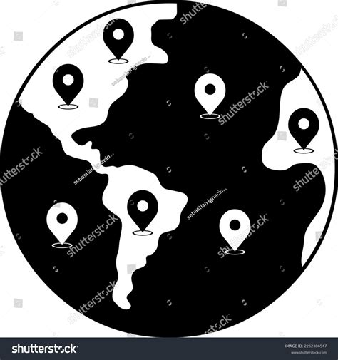 Vector Illustration Planet Earth Gps Symbols Stock Vector Royalty Free