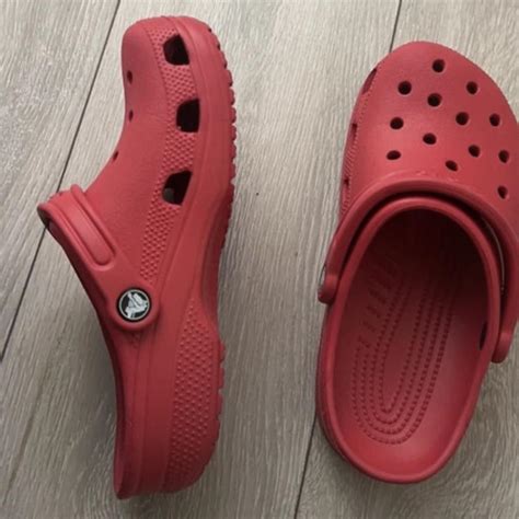 Red Crocs Uk Size 5 Worn Around The House A Couple Depop