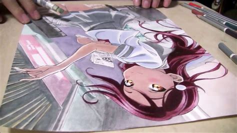 模写 ラブライブ！サンシャイン アニメ絵模写24 梨子 潮風に誘われて Youtube