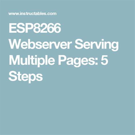esp8266 webserver serving multiple pages multiple page simplest form