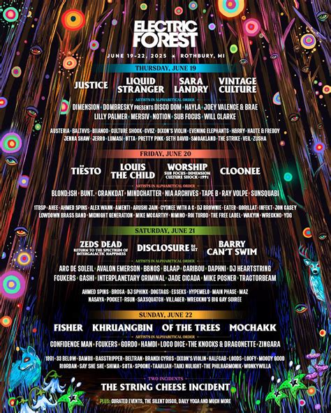 Electric Forest 2025 Lineup Grooveist