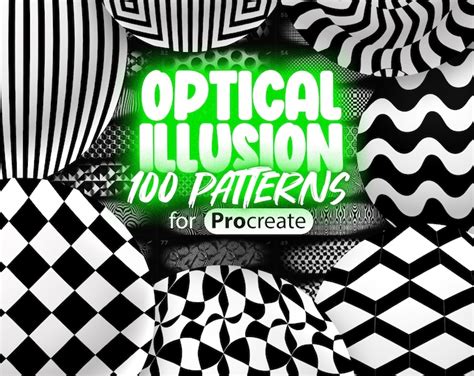 100 Procreate Optical Illusion Pattern Brush Geometric Pattern For Procreate Procreate