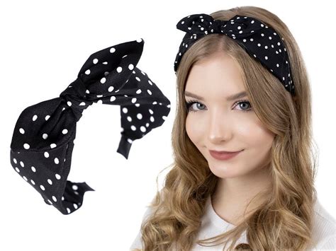 OPASKA do włosów KROPKI kokarda CZARNA PIN UP Sklep z biżuterią Iloko pl
