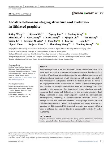 Pdf Localized‐domains Staging Structure And Evolution In Lithiated