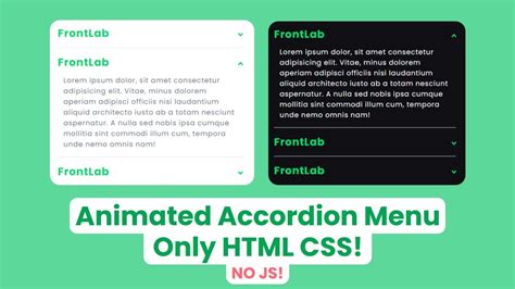 Create Animated Responsive Accordion Menu Only HTML CSS No Javascript YouTube