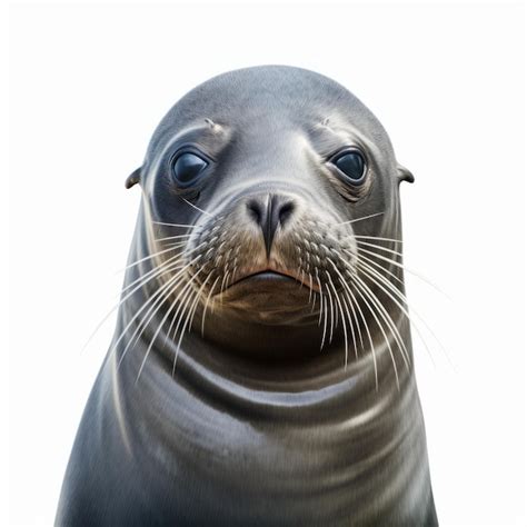 Premium Photo Closeup Seal Flat Drawing On White Background In 8k