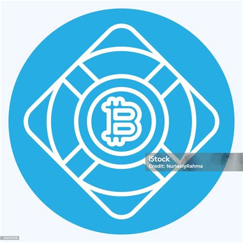 아이콘 Bitcoin Safety 암호화 기호와 관련이 있습니다 파란 눈 스타일 심플한 디자인 일러스트레이션 개념에 대한 스톡