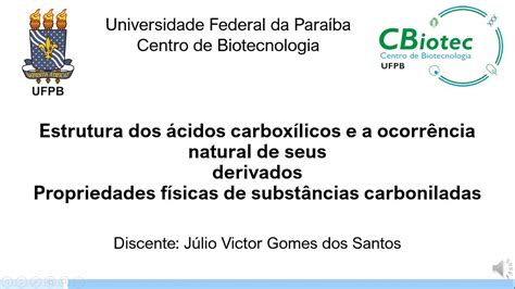 Estrutura dos ácidos carboxílicos e suas ocorrência natural YouTube