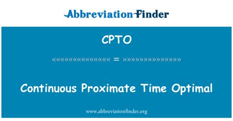 Cpto 代表 连续近似时间最优 Continuous Proximate Time Optimal