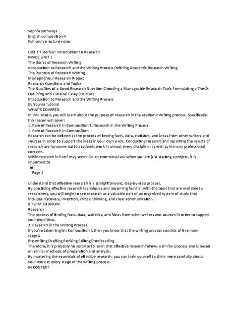 17 English Composition Ii Full Course Lecture Notes Sophia Pathways