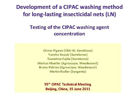 Development Of A Cipac Washing Method For Longlasting