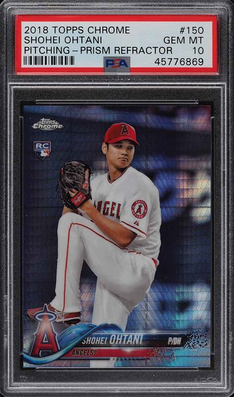 2018 Topps Chrome Prism Refractor Shohei Ohtani Rookie Rc 150 Psa 10