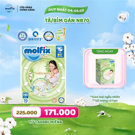 [live Molfix Tặng 1 Hộp Quà Sơ Sinh] Tã Bỉm Dán Sơ Sinh Molfix Thiên