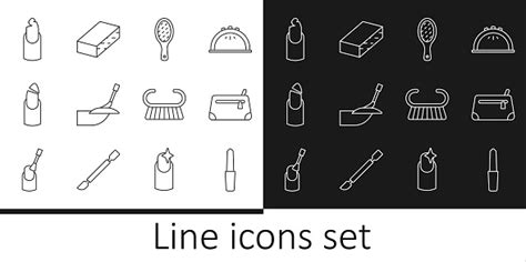 세트 라인 네일 파일 화장품 가방 매니큐어 깨진 손톱 페디큐어 브러시 또는 강판과 아이콘 벡터 0명에 대한 스톡 벡터 아트 및 기타 이미지 Istock