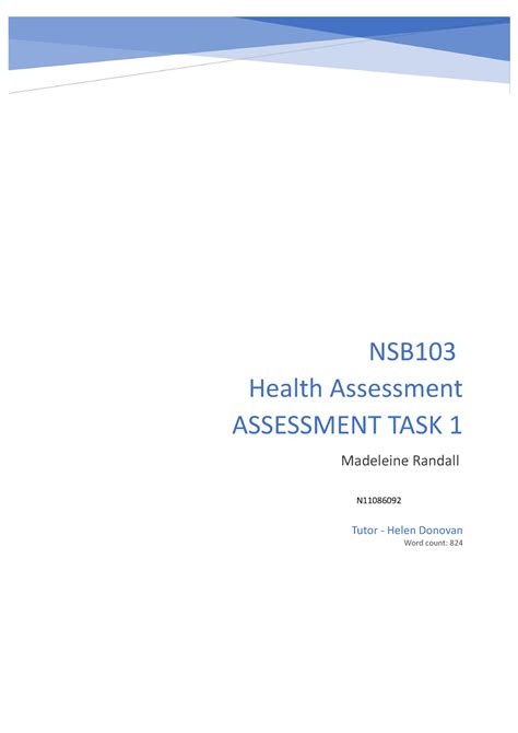 Assessment Task 1 Assignment 1 Tutor Helen Donovan Word Count