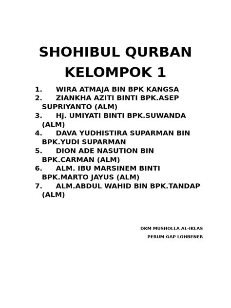 Shohibul Qurban Pdf