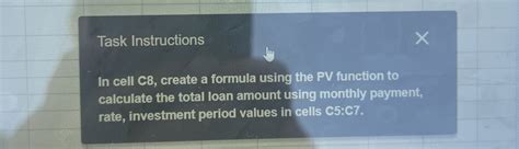 Solved Task Instructionsin Cell C8 ﻿create A Formula Using