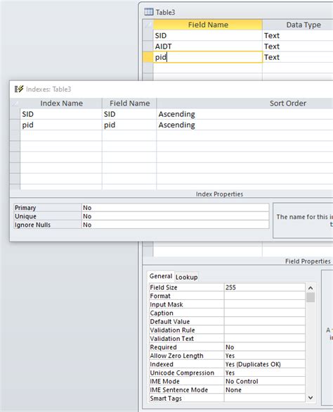 Solved Should Some Non Keys In Tables Be Set To Indexed Access