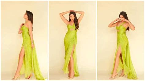 Nora Fatehi नोरा फतेहीचा हॉट अवतार हायस्लीट गाऊनमध्ये दिल्या किलर पोज
