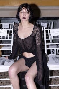 Appearance Alice Pagani See Through In Sheer Dress At Blumarine Fashion Show In Milan