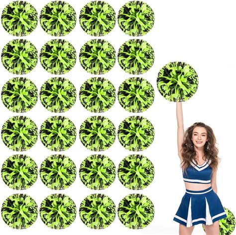 24 Pcs Cheerleading Pomspom Poms Cheerleading With Finger Holes