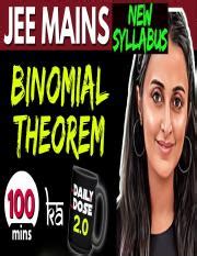 Binomial Theorem JEE Main New Syllabus Highlights Course Hero