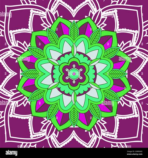 Mandala Patterns On Purple Background Stock Vector Image And Art Alamy