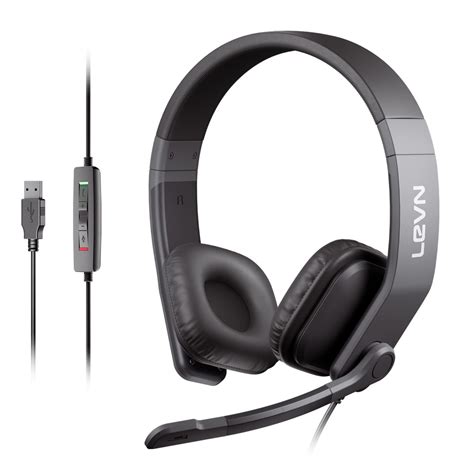 Levn Wired Headset Usb Headset With Microphone For Pc With Noise