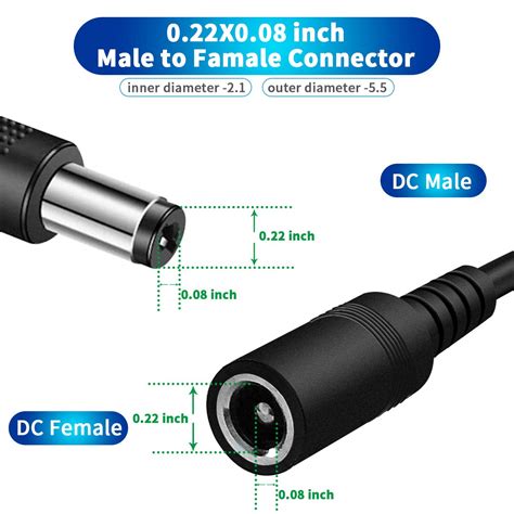 Dc 12v Plug Power Adapter Extension Cable For Cctv Security Camera Oossxx