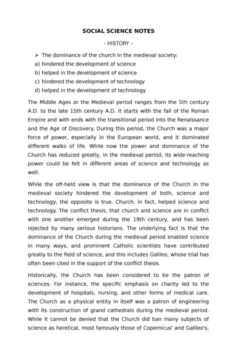 Social Science Notes SOCIAL SCIENCE NOTES HISTORY The