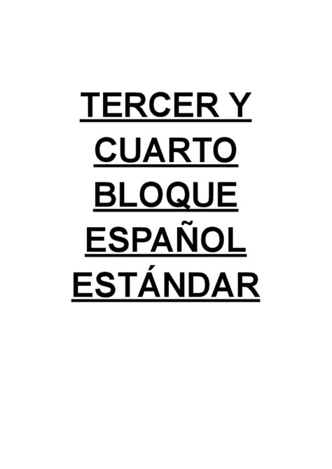 Bloque Iii Y Iv Espanol Estandar Pdf