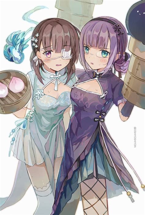 Narvy Hiiragi Kozue And Higuchi Seika Heaven Burns Red Drawn By