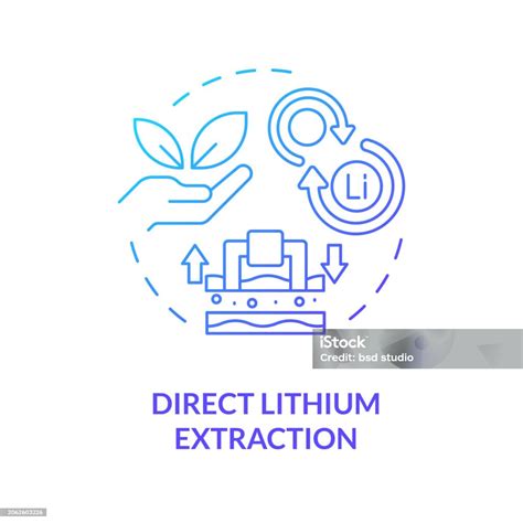 Direct Lithium Extraction Blue Gradient Concept Icon Stock Illustration