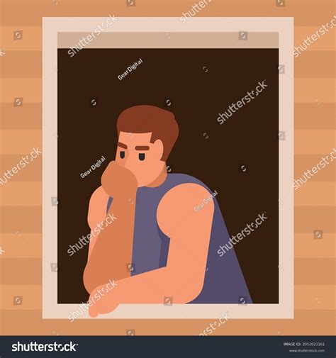 Vector Graphics Man Window Isolated On Stock Vector Royalty Free 2052021161 Shutterstock