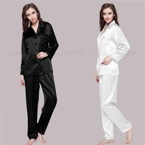 Womens Silk Satin Pajamas Set Pajama Pyjamas Set Sleepwear Loungewear S