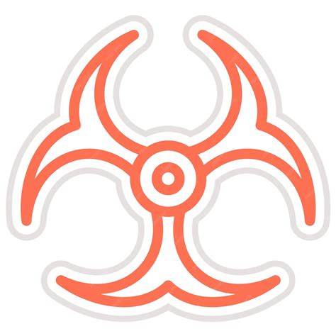 Ilustração Do Desenho Do ícone Do Vetor De Perigo Biológico Vetor Premium